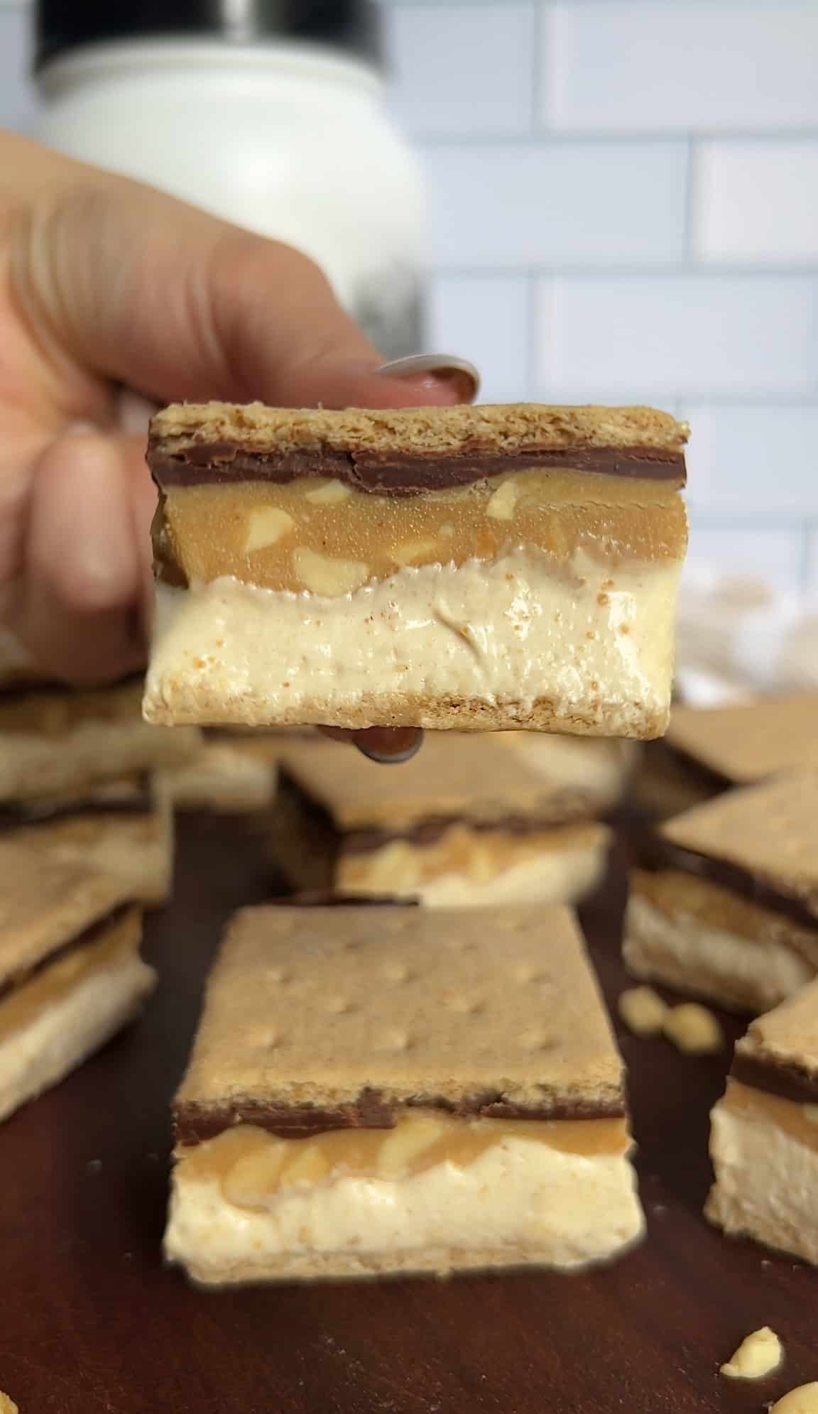 Frozen Snickers Protein S'mores