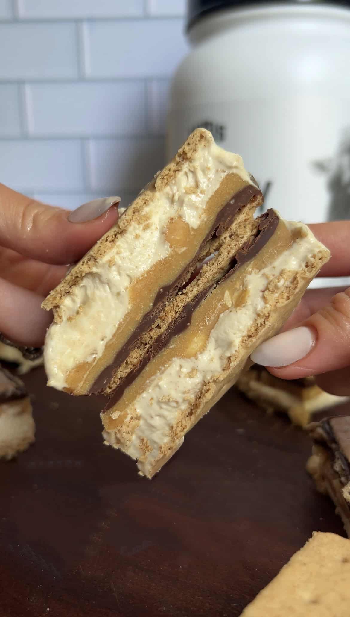 Frozen Snickers Protein S'mores