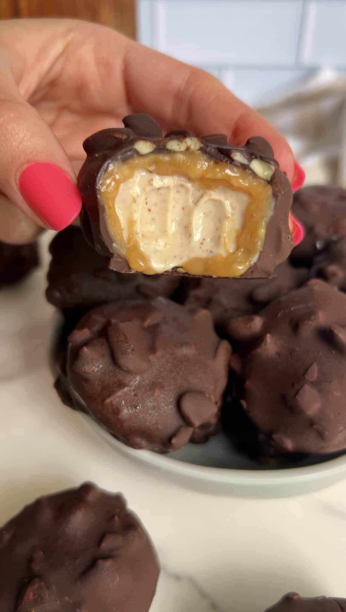 Protein Snickers Ice Cream Bites