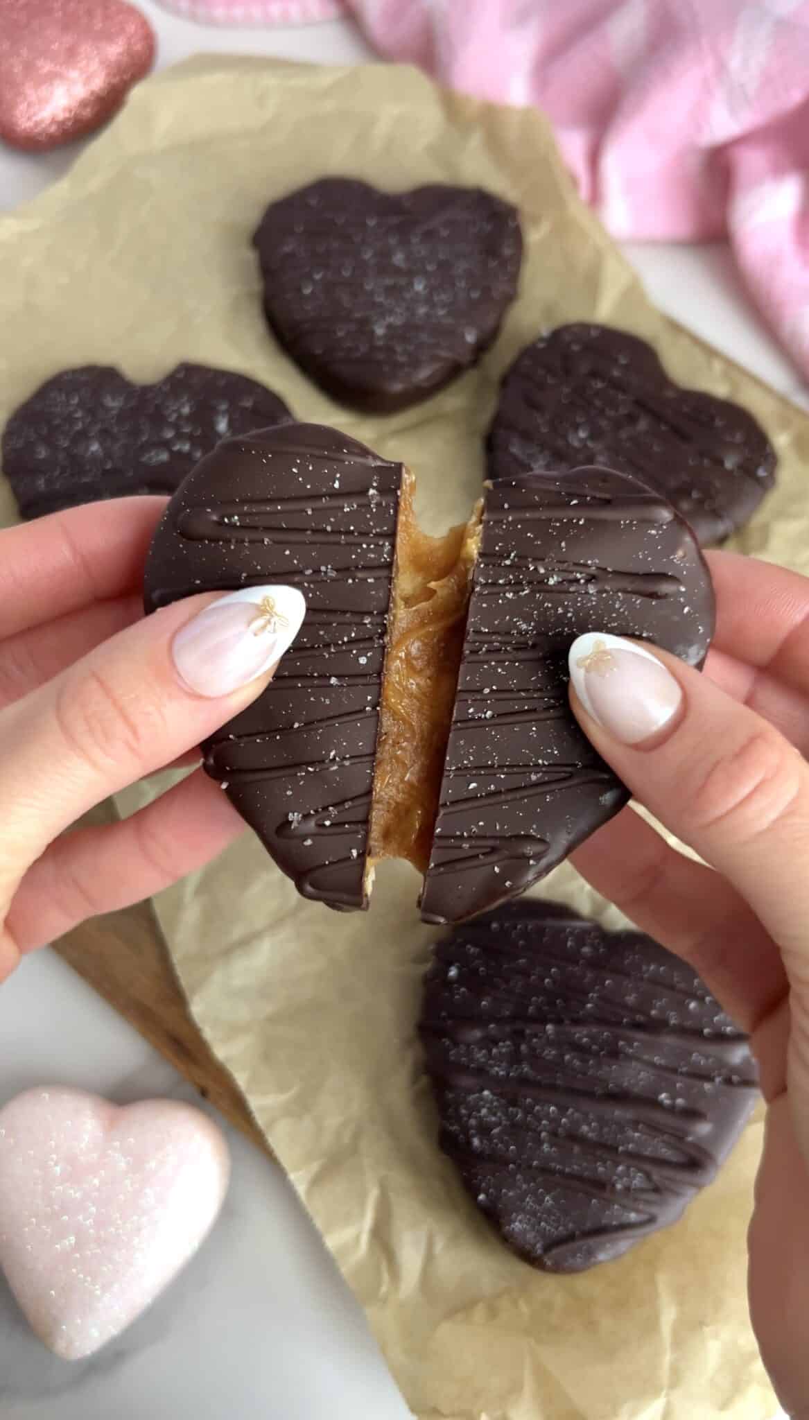 No Bake Twix Hearts