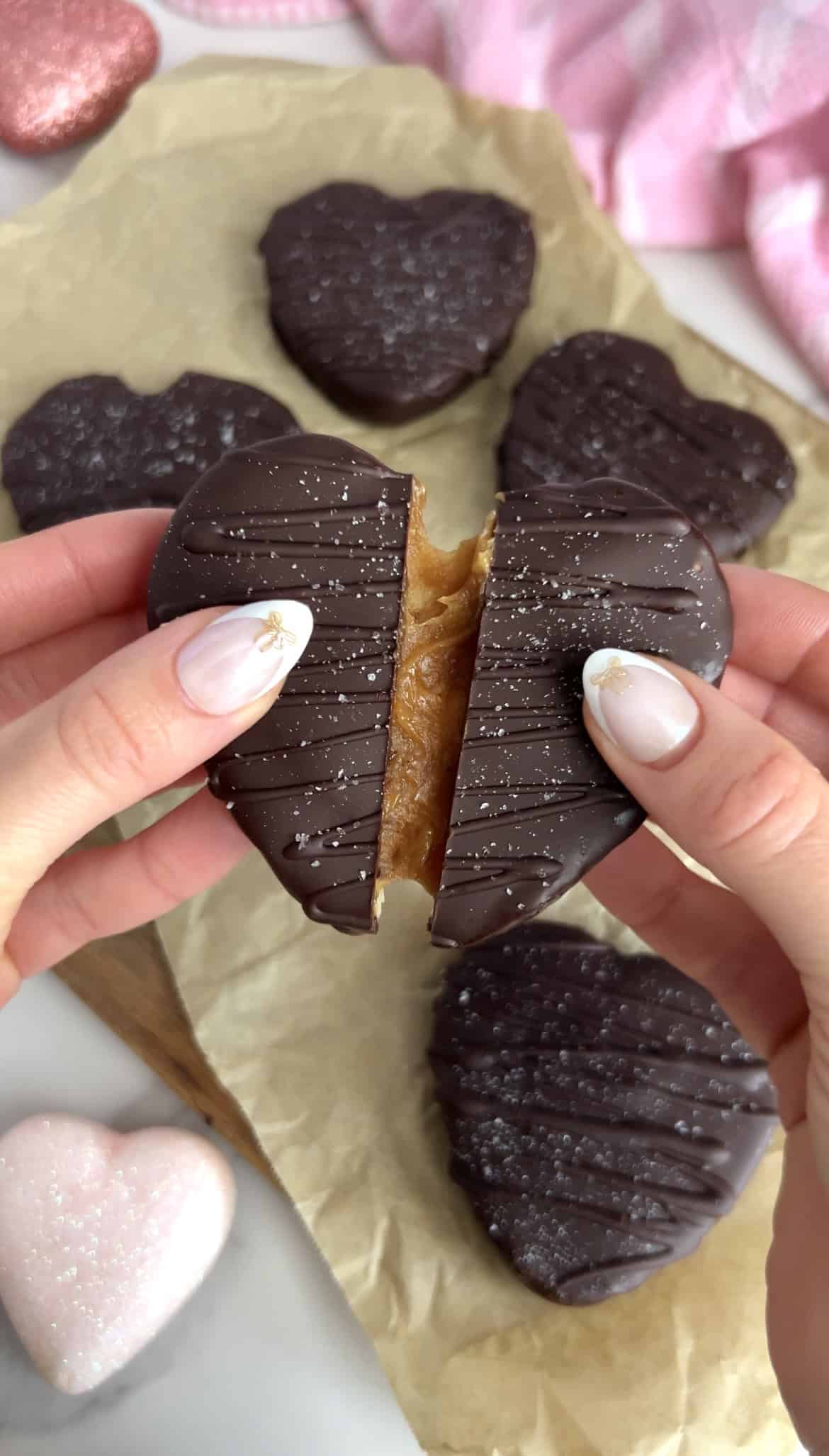 No Bake Twix Hearts