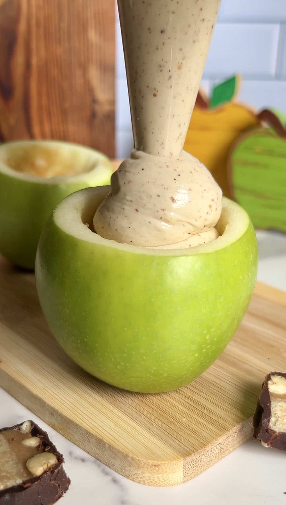 Caramel Apple Snickers Cheesecake Mousse