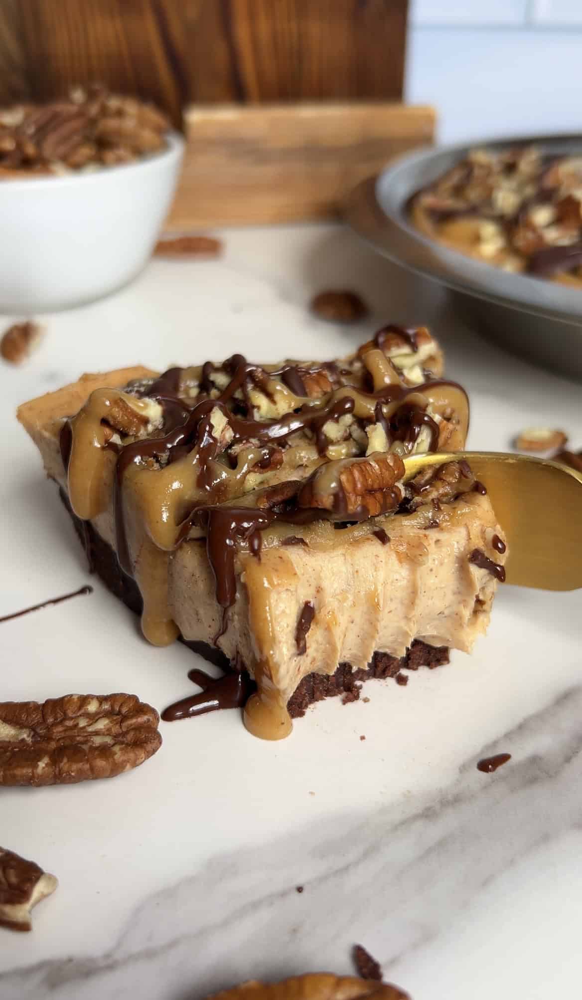 Decadent Turtle Protein Cheesecake (Gluten-Free & Refined Sugar-free)