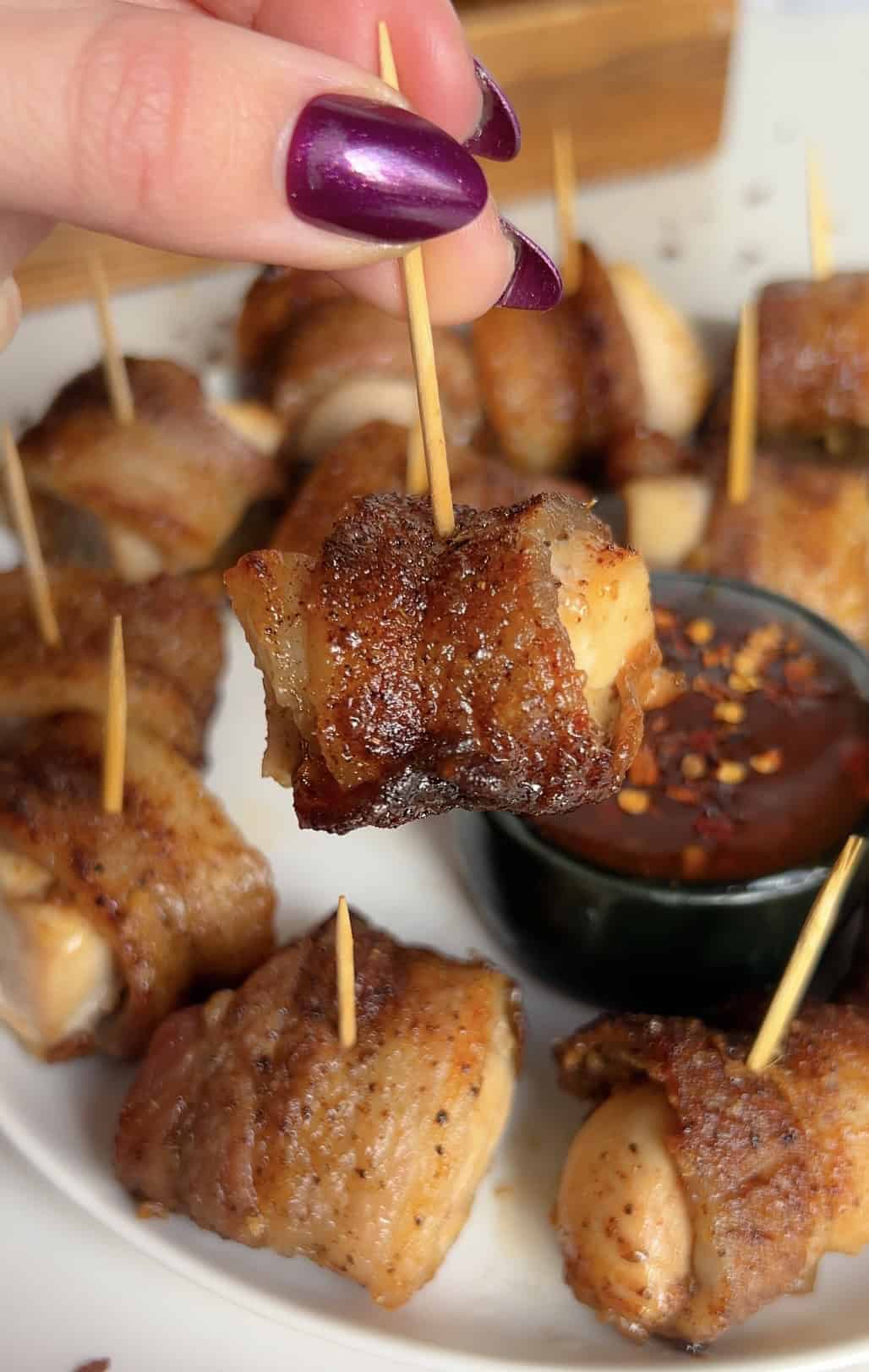 Sweet & Savory Bacon Wrapped Chicken Bites Recipe