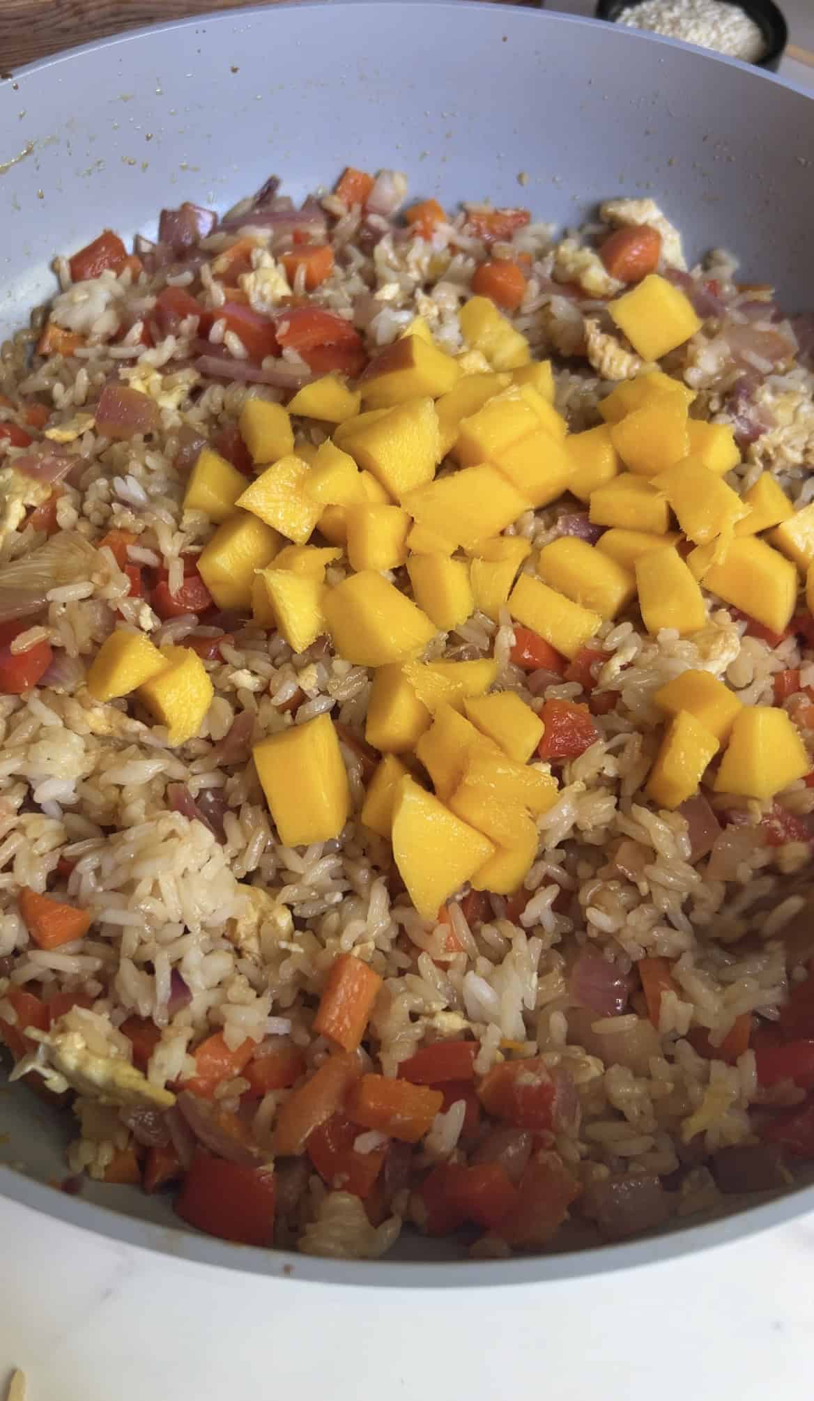 Easy Mango Shrimp Fried Rice - Gluten Free Weeknight Favorite